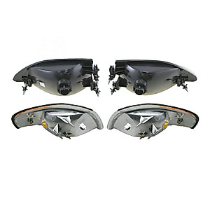 Headlights & Parking Corner Lights Left & Right Pair Set for 94-98 Ford Mustang