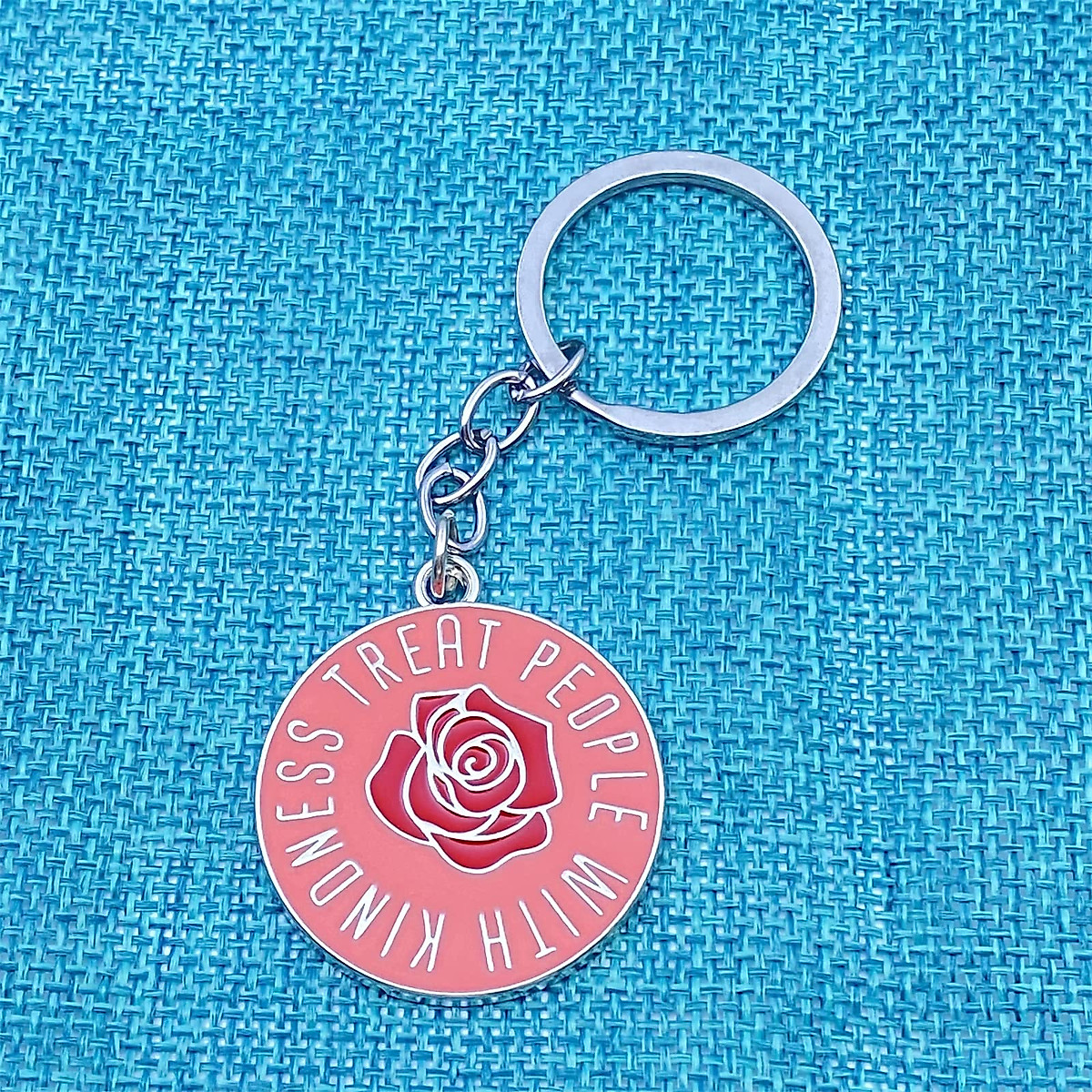 xyqcy One Direction Gift Treat People with Kindness Keychain for Harry Merch Fans Jewelry for Her & Him, Mother Daughter Sisters Friends Friendship, Birthday Valentines Anniversary Christmas