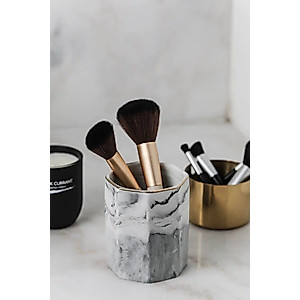 123Arts Ceramic Marble Pen Holder Makeup Brush Storage Container Home Storage Container