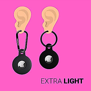 Airtag Holder, Airtag Case, Air tag Holder, Airtag Accessories, Airtag Key Ring, Airtag Keychain, Silicone Airtag Case, 2 Pack – Grey, Black