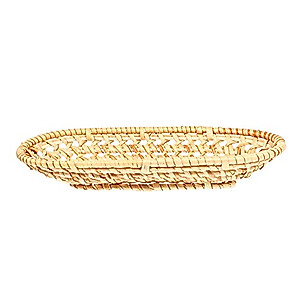 Holibanna Rattan Woven Storage Tray Guest Towel Tray Napkin Holder Sundries Basket Tabletop Organizer for Vanity Bathroom Tea Table