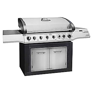 AdirHome 33" Stainless Steel Grill Double Access Double-Face Door With Towel Holder - Easy Install Heavy Duty Stainless Steel Rust Resistant Access Door with Chromium Plated Handle (Horizontal Handle)