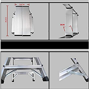PENGJIE Folding Ladder Step Stool Ladder Stool 3 Step Folding Aluminum Heavy Duty Steel Portable Anti Slip Mat Tread Compact 150 Kg Capacity for Home Office