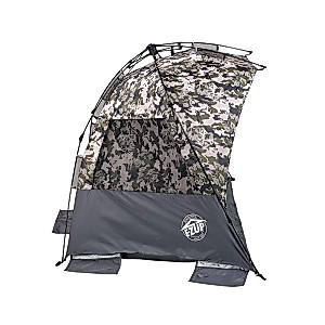 E-Z UP Wedge Portable Beach Tent, 51"x51" Entrance with 3 Roll-Up Windows and Storage Pocket, Camo Spring