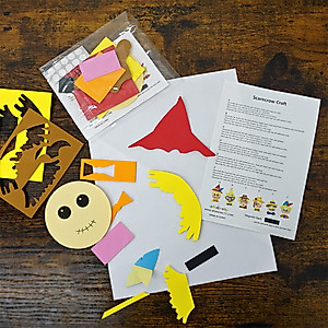 4E's Novelty Scarecrow Fall Crafts for Kids (12 Pack) Foam Self Adhesive, Crafts for Kids Bulk with Magnet, Halloween, Thanksgiving DIY Party Favors Activity for Ages 3-12