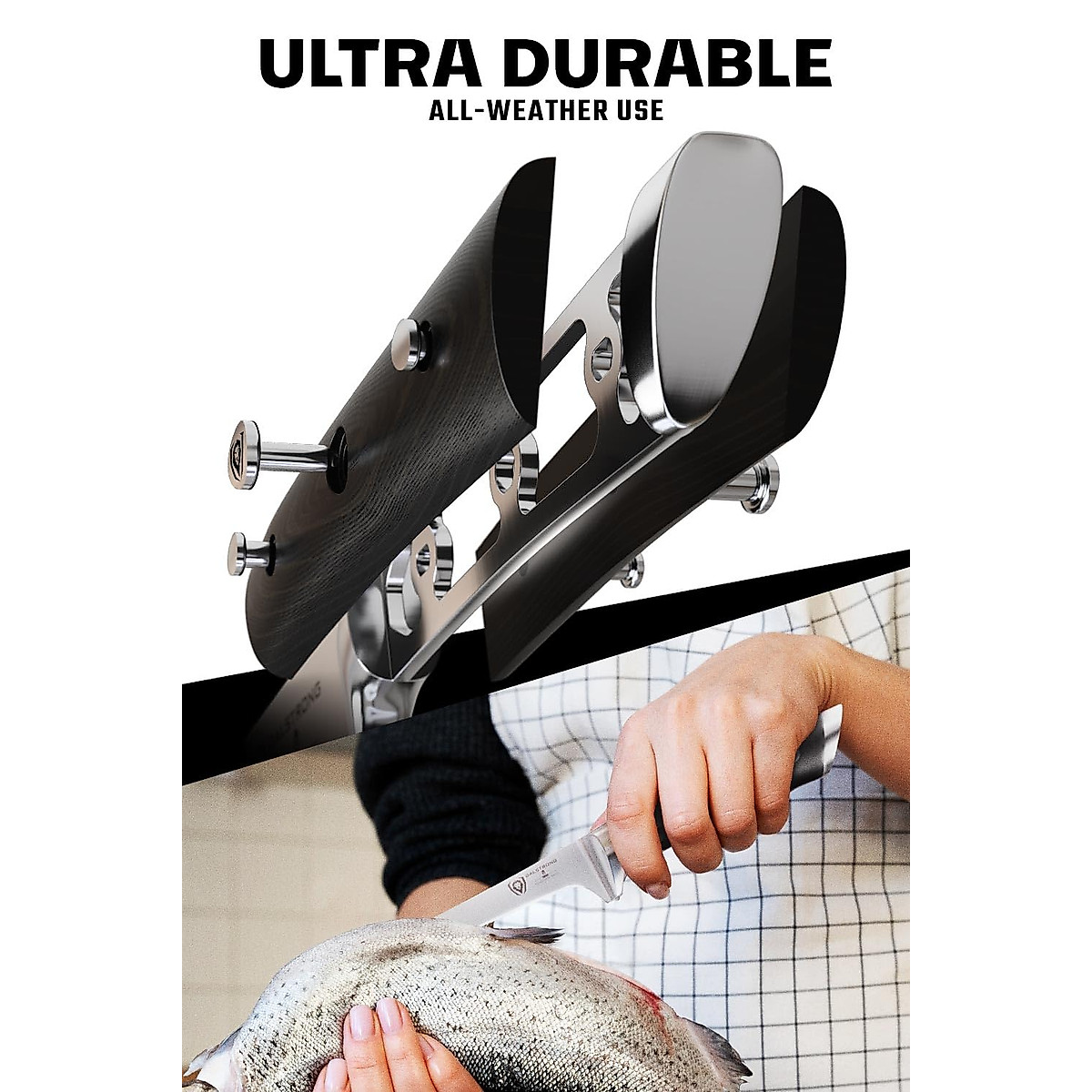 Dalstrong Fillet Knife - 7 inch Flexible Blade - Gladiator Series Elite - High Carbon German Steel - Black G10 Handle Boning Knife - w/Two Sheaths - Razor Sharp Kitchen Knife - NSF Certified