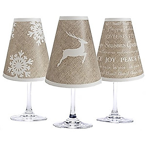 di Potter WS238 Holiday Burlap Paper White Wine Glass Shade (Pack of 6)