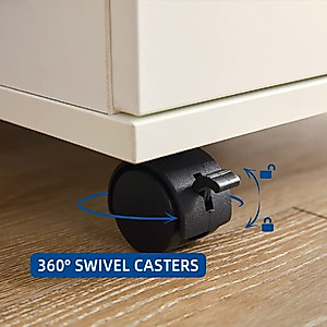 Farini Mobile File Cabinet for Home Office, 3 Drawer Chest Wood, Drawers Unit for Under Desk, Storage Drawers Cabinet White