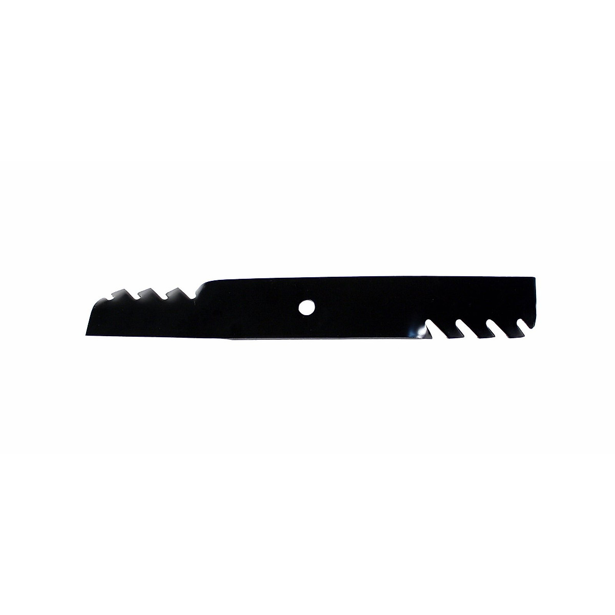 USA Mower Blades (6 MB022BP Toothed High-Lift for Bad Boy 038000300 Jacobsen 390665 Length 18 in. Width 2-1/2 in. Thickness .203 in. Center Hole 5/8 in. 36 in. 52 in. 54 in. Deck