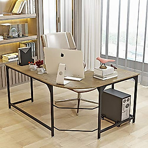 Weehom Reversible L Shaped Desk Corner Computer Desks for Home Office 66 Inch Large PC Laptop Gaming Table