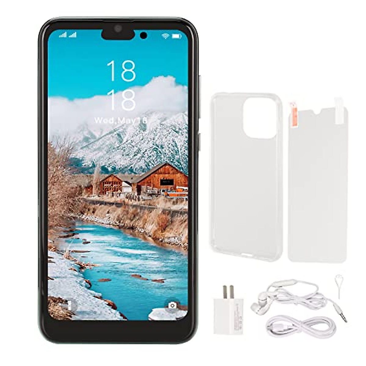 Airshi Face Unlocked Cell Phone, 8MP 16MP Camera GPS Supported 100-240V 4G Unlocked Smartphones for Entertainment (US Plug)