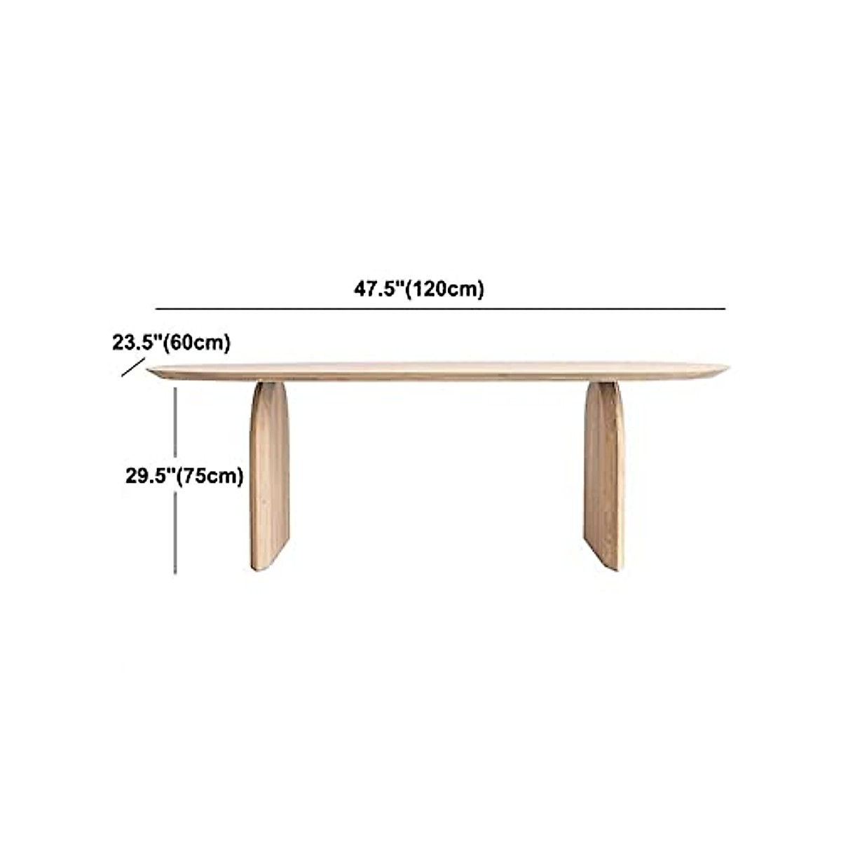 BAYCHEER Vintage Solid Wood Top Oval Dinette Table Wood Base Dining Table for Living Room - Natural Wood 47.2" L x 23.6" W x 29.5" H (Table Only)