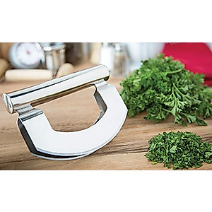 Fox Run Mezzaluna Chopper/Mincing Knife, 1 x 6 x 4.25 inches, Metallic