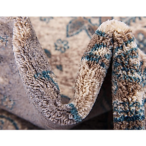 Unique Loom Salzburg Collection Classic Traditional Design Oriental Inspired Border Area Rug, 3 ft 3 in x 5 ft 3 in, Gray/Beige