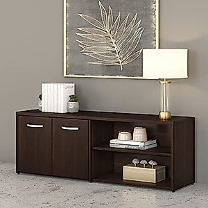 Bush Business Furniture Studio C Low Storage Cabinet with Doors and Shelves, White