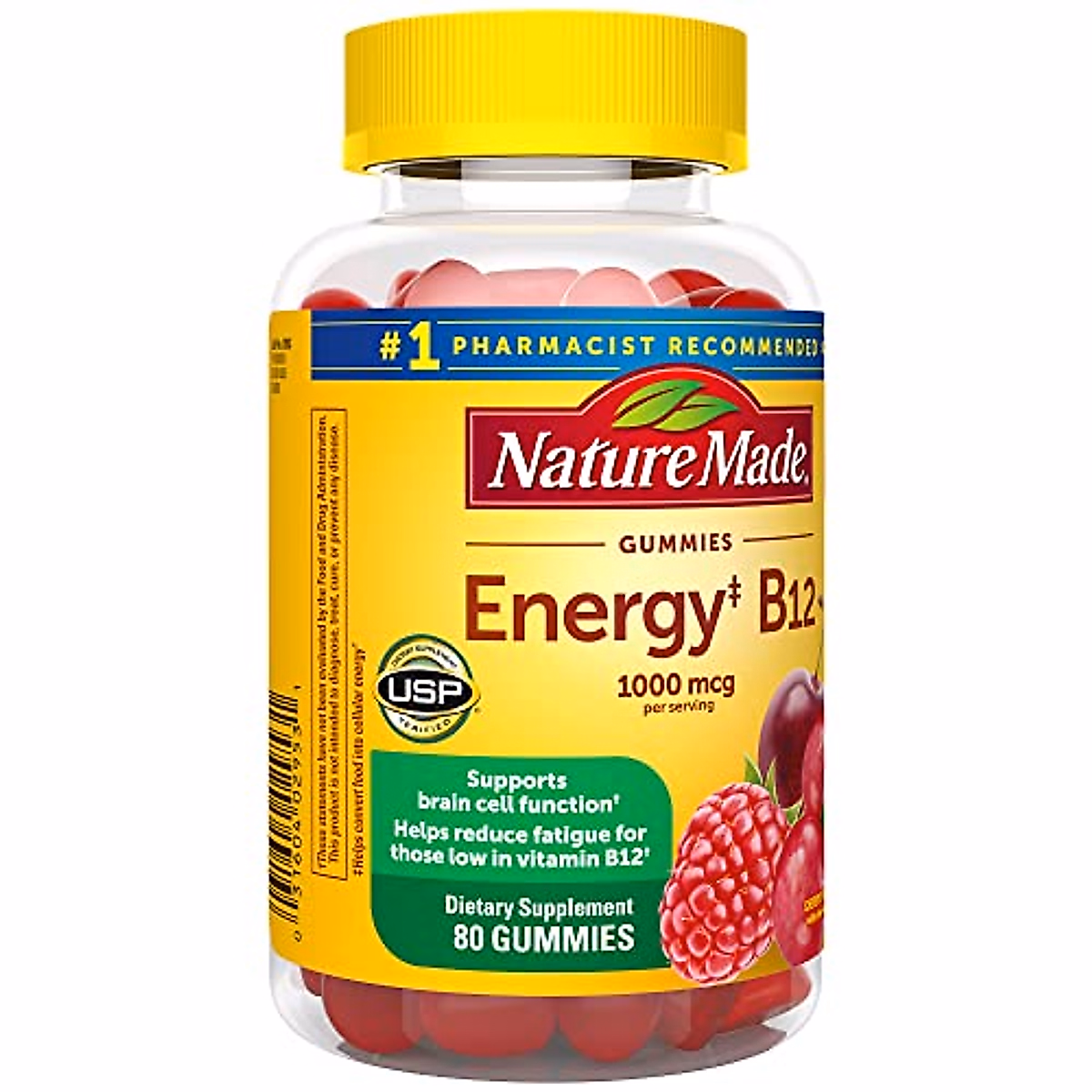 Nature Made Energy B12 1000 mcg, Dietary Supplement for Energy Metabolism Support, 80 Gummies, 40 Day Supply