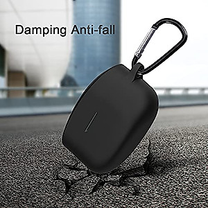 Maidea Case for Sony WF-1000XM4 , Waterproof Case Cover Shockproof Protective Skin Silicone Case with Keychain for Sony WF-1000XM4 Wireless Earbud Headphones (Black)