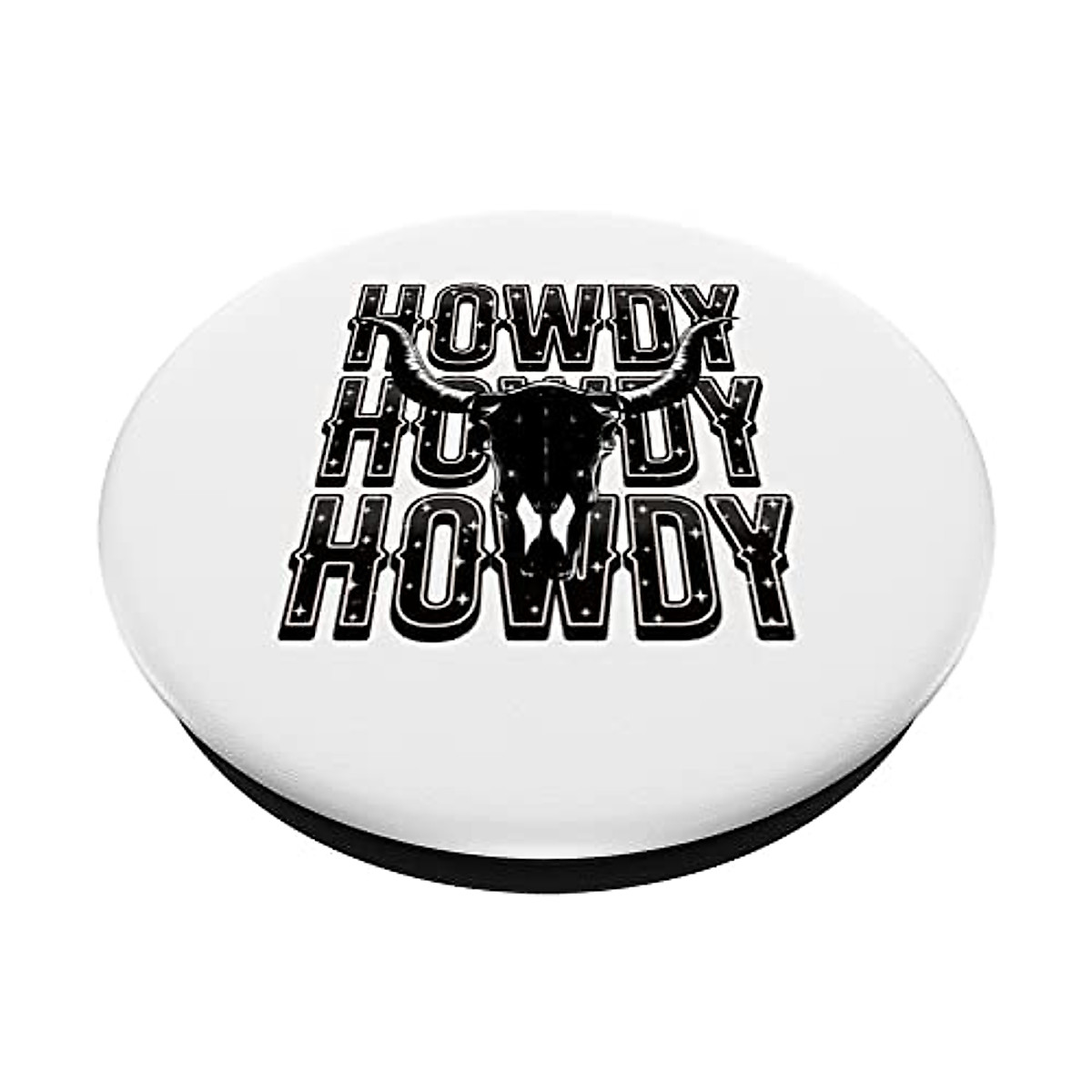 Cow Bull Skull Howdy Cowboy Cowgirl Western Country Music PopSockets Swappable PopGrip