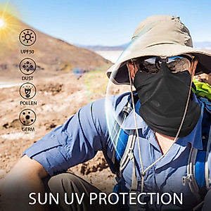 Comfortable Neck Gaiter Face Scarf Mask Balaclava for Men Summer Sun Dust Protection Running Fishing Breathable Gaiter Neck Bandana Face Mask Gray
