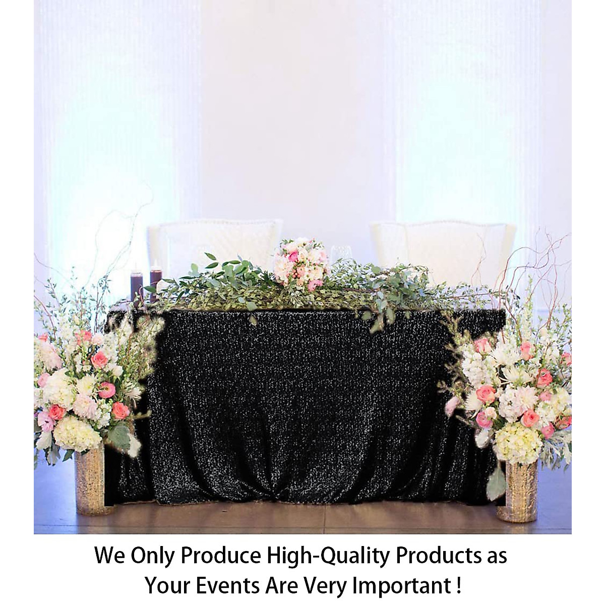 ShinyBeauty Black Sequin Tablecloth 72x72-Inch Square Table Cloths Sequin Table Overlay for Round Table Black Sequin Fabric Tablecloth Cover for Wedding/Party/Bridal Shower/Birthday/Halloween Decor