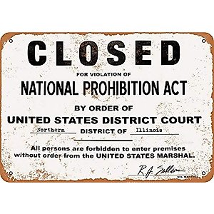 Weytff 8 x 12 Metal Sign - Closed Violation Prohibition Pub Home Decor Metal Tin Sign
