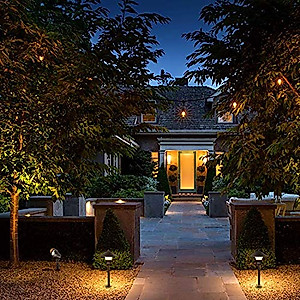 8 Pack Low Voltage LED Landscape Kits, 12V Pathway Flood Light Kits, 10W 390LM and 3W 150LM Wired for Outdoor Yard Lawn, Die-cast Aluminum, 50W and 30W Equivalent 15-Year Lifespan