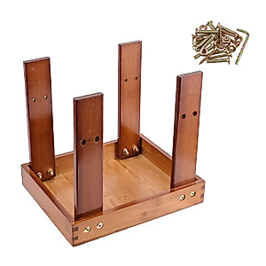 JOIKIT 2 Pack 11 x 9 x 10 Inches Bamboo Step Stool, Bamboo Small Stool with Storage Shelf, Kids Wooden Foot Step Stool Bathroom Bench for Kitchen, Bedroom, Bathroom, Hallway