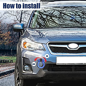 X AUTOHAUX Blue Aluminum Alloy Front Bumper Trailer Ring Eye Towing Tow Hook Screw for Subaru Impreza WRX BRZ