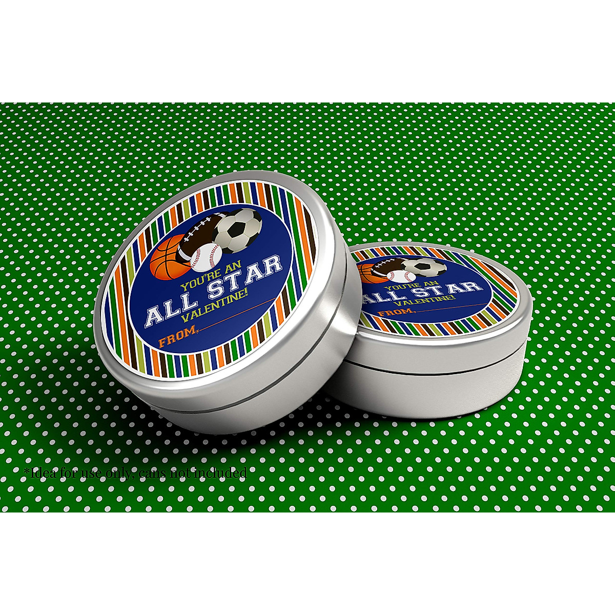 All Star Sports Valentine Party Favor Sticker Labels for Boys, 40 2" Party Circle Stickers by AmandaCreation, Great for Classroom Valentines, Envelope Seals, Gifts & Treats