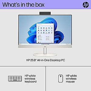 HP 23.8 inch All-in-One Desktop PC, FHD Display, AMD Ryzen 7 7730U, 16 GB RAM, 512 GB SSD, AMD Radeon Graphics, Windows 11 Home, 24-cr0090 (2023)