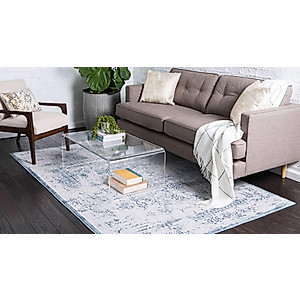 Unique Loom Aberdeen Collection Area Rug - Stanhope (4' 1" x 6' 1" Rectangle, Blue/ Gray)