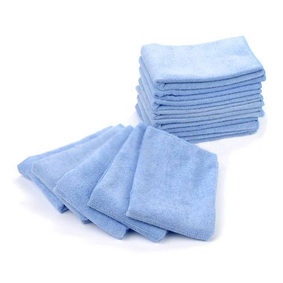 Mr.Towels Premium Microfiber Cleaning Towel 16" x 16" - Blue (Pack of 24)