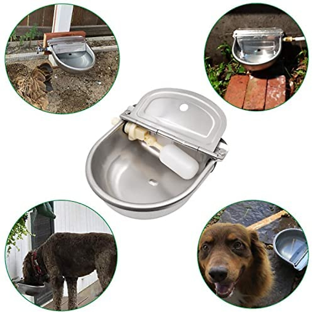 LIUCOGXI Automatic Livestock Waterer Dog Water Bowl Cattle Water Bowl Dog Feeder and Waterer Automatic Cow Drinking Water Bowl Dispenser Stainless Steel Water Trough for Cattle Dog Horse Donkey