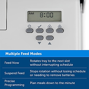 PetSafe 5 Meal Dog Food Dispenser - Storage for Up to 5 Cups of Kibble or Treats of Any Size - Tray Automatically Rotates According to User Programming to Deliver Pre-Planned Meals at Precise Times