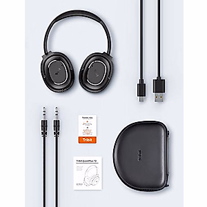 Tribit 32dB Active Noise Cancelling Headphones, Qualcomm QCC3003 Chip Wireless Headphones with CVC8.0 Mic, Over-Ear Bluetooth Headphones, HiFi Sound, Deep Bass for Travel, Office, Connect to 2 Devices