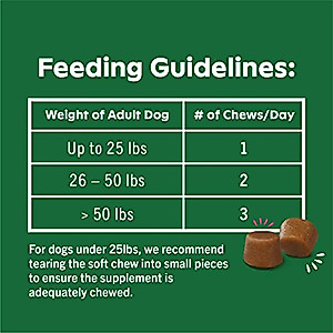 GREENIES Skin & Coat Food Supplements with Fish Oil & Omega 3 Fatty Acids, 40-Count Chicken-Flavor Soft Chews for Adult Dogs