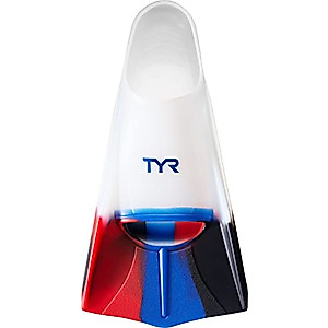 TYR Stryker Silicone Swim Fin for Racing and Training, X-Large, Navy/Red/Clear