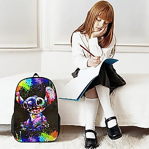 DESHOES 3PCS Anime Backpack 17 Inch School Backpacks With Lunch Box Pencil Case Set Casual Daypack Travel Stuff Insulated Tote Bag Bookbag For Kids Girls Boys Adults Women Men Gifts