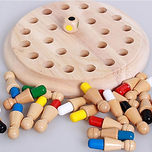 Wooden Memory Chess for Cognitive Development of Toddlers, Montessori Education Sensory Learning with Board Games for Preschool Children, Kindergarten Teaching Aids