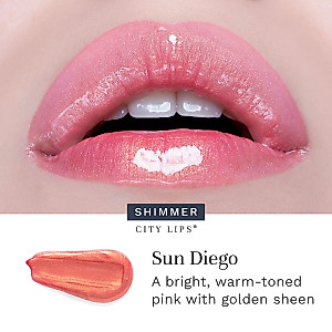 City Beauty City Lips Plumping Lip Gloss Sun Diego - High-Shine Gloss for Fuller, Younger-Looking Lips | Hydrating & Smoothing Lip Treatment Hyaluronic Acid