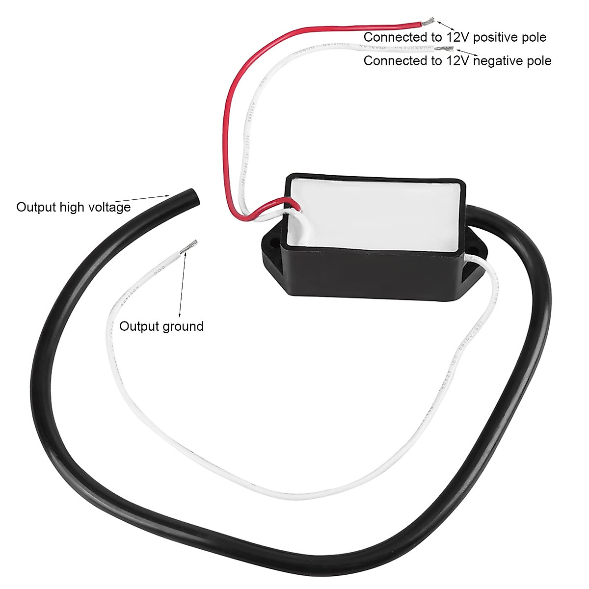 DC 3.6V/4.8V/6V/12V High Voltage Transformer 3kV-11kV Boost Step-up Inverter Arc Pulse Generator Power Module Black