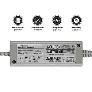 Charger for Nintendo Wii U Gamepad, Replacement Power Supply AC Adapter Wall Charger for Nintendo Wii U Gamepad Controller