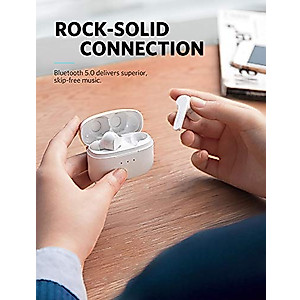 Soundcore Liberty Air True Wireless Earphones with Charging Case, Bluetooth 5, 28 Hour Playtime, Touch Control Earbuds, Graphene Enhanced Sound, Noise Cancelling Microphones and Secure Fit (White)