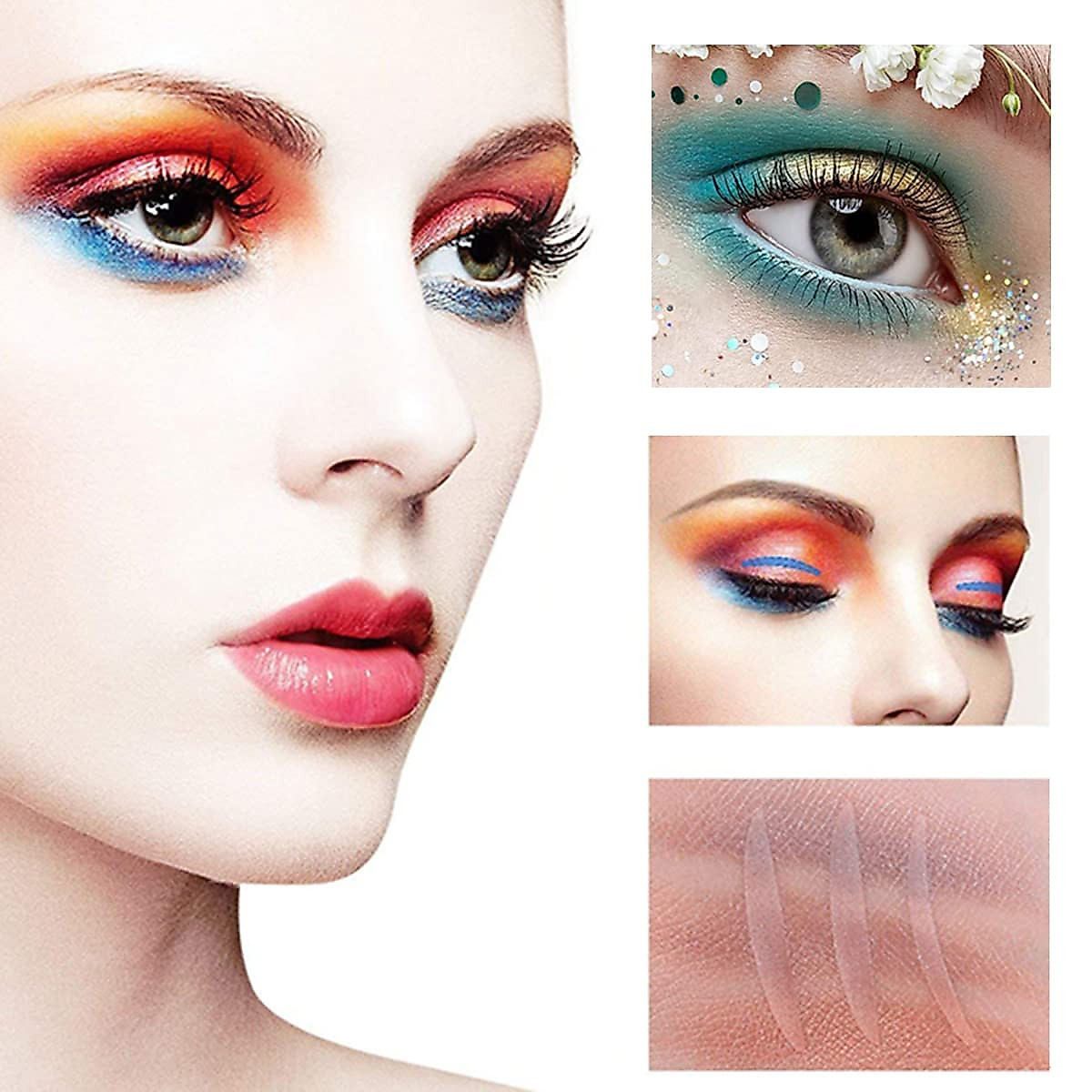 Eyelid Tape Lift Strips, 1344Pcs/4Pack Invisible One/Two Side Sticky Double Eyelid Tape Stickers, Medical Fiber, Instant Eyelid Lift No Surgery Perfect for Hooded, Droopy, Uneven, Mono-Eyelid