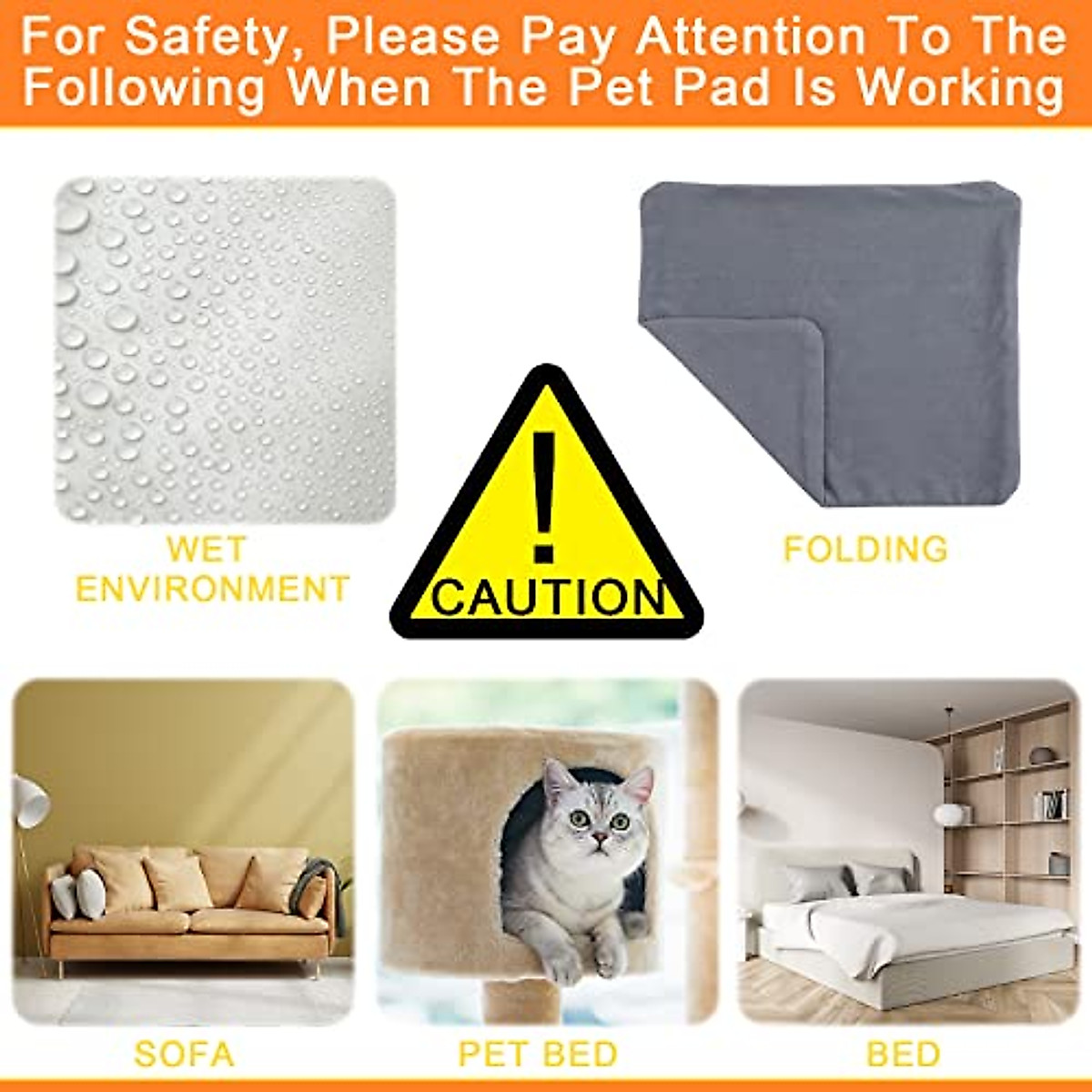 2 Pack Pet Heating Pad, 86-141 Degree Fahrenheit Adjustable Temperature Cat Dog Heating Pad with Timer Auto Power Off Waterproof Warming Mat with Steel Cord (Gray, 16 x 24 Inch)