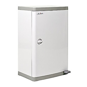 Janibell M400DS ABS 13-Gallon Commercial Diaper Disposal System with Extra Odor Control, Foot Pedal, Rectangular, 15-3/4" Width x 11-69/100" Depth x 25-1/5" Height, White / Gray