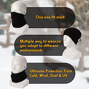 Handepo 20 Pcs Winter Fleece Neck Warmer Gaiter Windproof Scarf Mask Cover with Drawstring