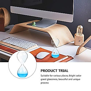 cabilock Glass Hourglass Timer Liquid Hourglass Liquid Motion Timer Hourglass Bubble Singing Hourglass Home Decorations Birthday Gifts (Blue)