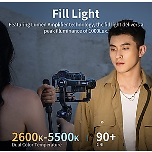 ZHIYUN Weebill 3S Gimbal Stabilizer for DSLR and Mirrorless Camera Canon/Nikon/Sony/Panasonic/Fujifilm,Fill Light,Native Vertical Shooting