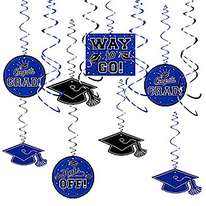 Graduation Party Supplies 2023 Graduation Decorations 2023 Graduation Party Hanging Swirl Grad Decor 2023 Grad Decorations Congrats Grad Decorations Blue Hanging Swirl Already Assembled by HappyField